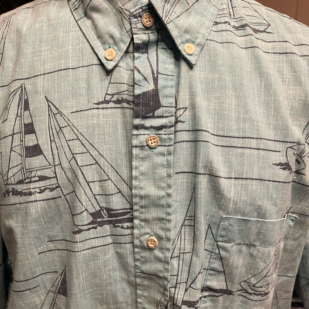 Preowned Reyn Spooner Classic Fit Blue Hawaiian Boat … - Gem
